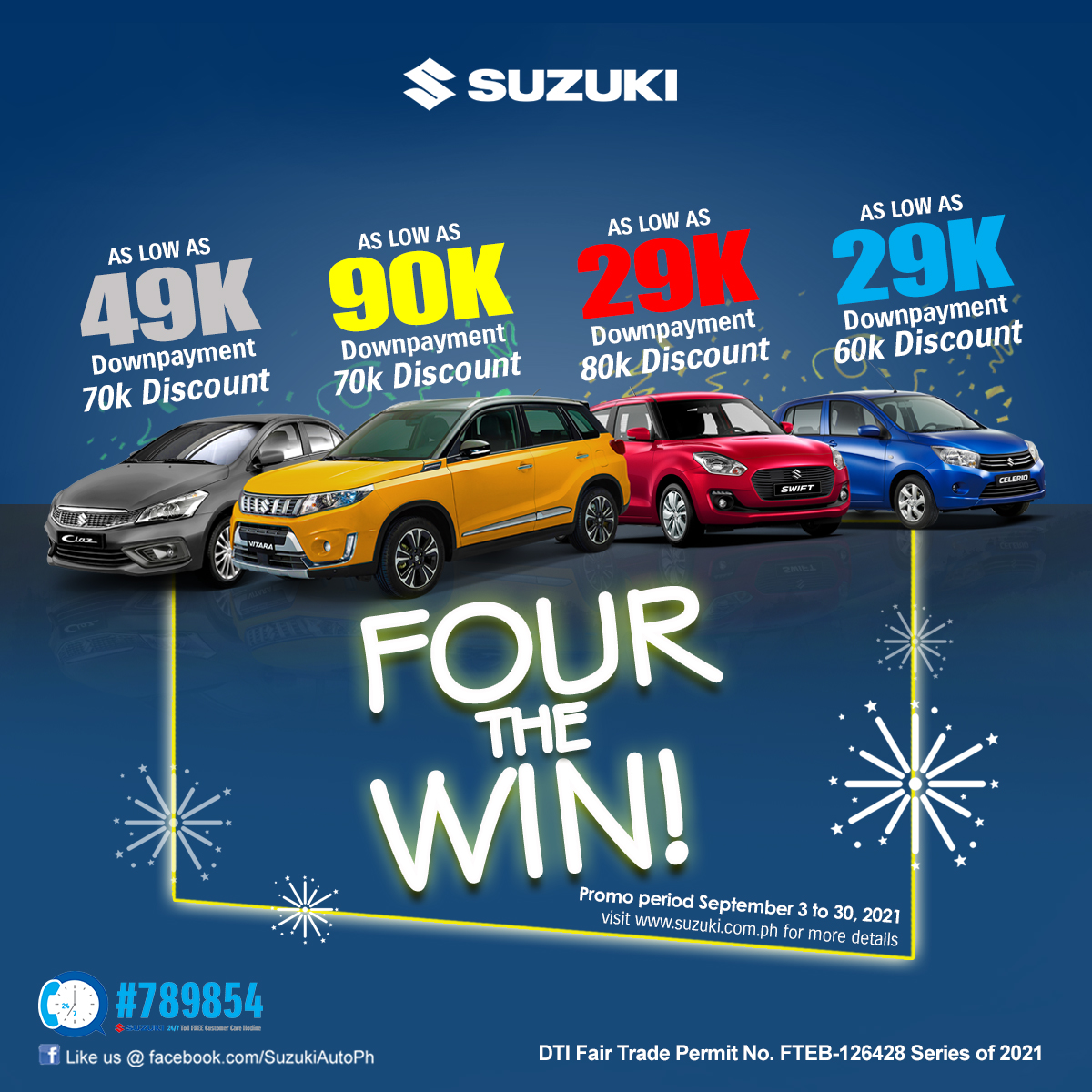 Four the Win September promo from Suzuki