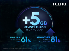 Tecno announces innovative memory fusion technology to boost RAM and apps running efficiency