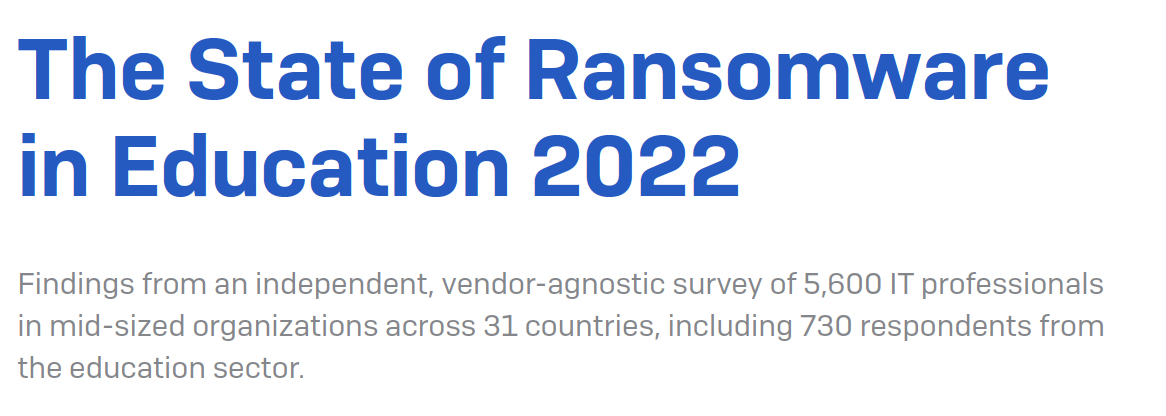 Ransomware attacks on education institutions increase, Sophos survey shows