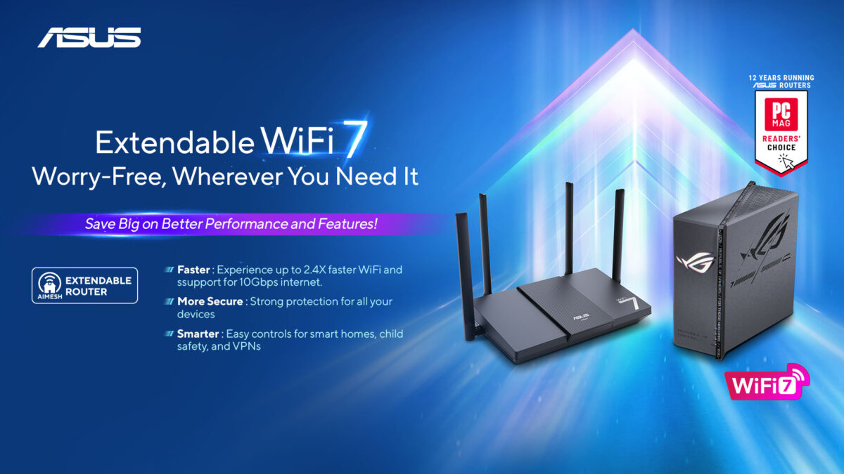 ASUS announces new WiFi 7 extendable routers for gamers and smart homes